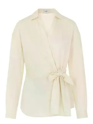 ELEH Bow-detail Wrap Shirt - Neutrals