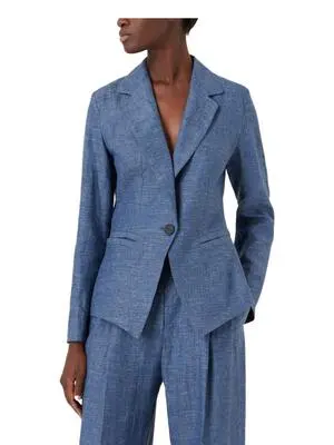 Emporio Armani Linen Blazer - Blue