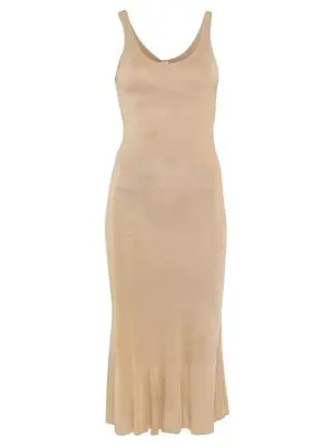 TOTEME Fluted-hem Midi Dress - Neutrals