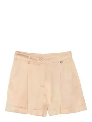 MY TWIN Pleated Belt-loops Shorts - Neutrals