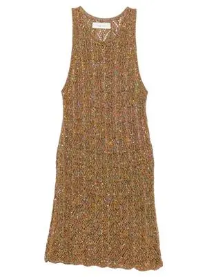 CIRCUS HOTEL Circus Hotel Sequin-Embellished Crochet-Knit Mini Dress