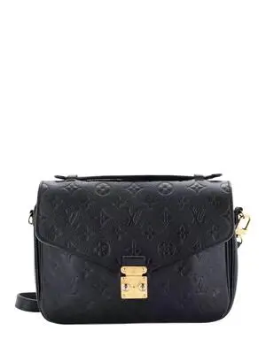 LOUIS VUITTON Pochette Metis Monogram Empreinte Leather Cross Body Bag - Black