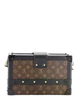 LOUIS VUITTON Monogram Canvas Petite Malle Handbag Clutch Bag - Brown