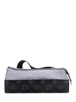 LOUIS VUITTON Gaston Wearable Wallet Monogram Eclipse Canvas Cross Body Bag - Black