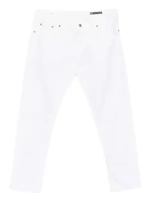 DONDUP Logo-patch Slim-cut Jeans - White