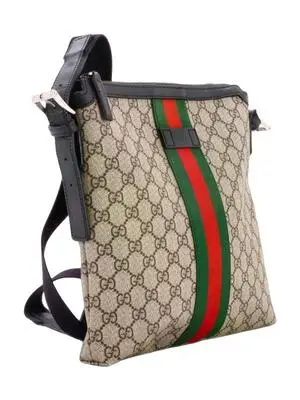 Gucci Gg Coated Canvas Medium Web Messenger Bag - Brown