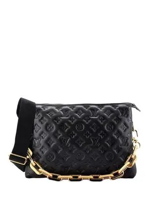 LOUIS VUITTON Coussin Mm Crossbody Bag Monogram Embossed Lambskin - Black