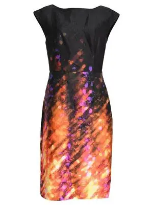 Prada Printed Bow-detail Midi Dress - Black
