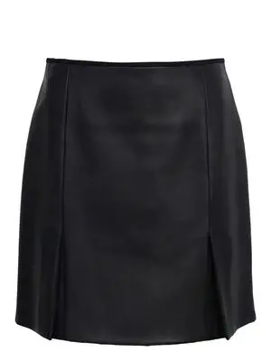 Hermès Leather Mini Skirt - Black