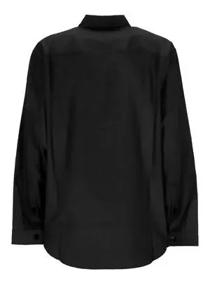 ROSE BURRITO Button-front Overshirt Jacket - Black