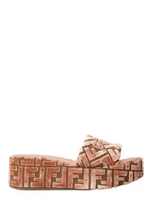 Fendi Logo Platform Sandals - Multicolor