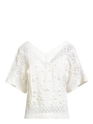 Tory Burch Lace Short Sleeve Top - White