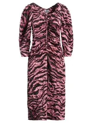 GANNI Printed Midi Dress - Pink