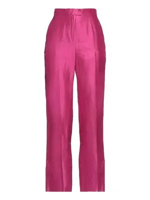 Max Mara Shantung Straight Leg Trousers - Pink