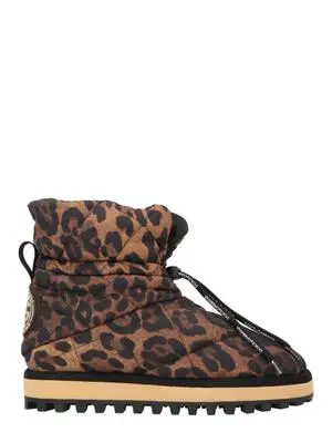 Dolce & Gabbana Dolce Gabbana Leopard Print Ankle Boots - Black