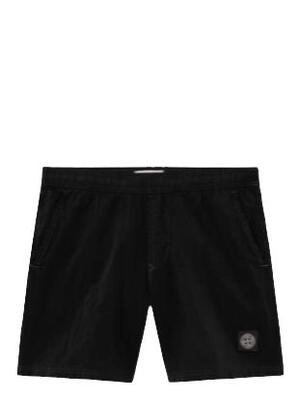 Stone Island Regular-fit Mid-length Swim Shorts With Pockets - Black