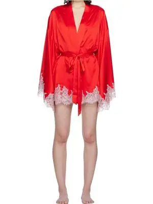 SKIMS Lace Trim Pajamas - Red