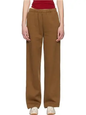 SKIMS SKIMS Elastic Waistband Casual Pants Brown