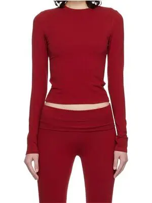 SKIMS SKIMS Long-Sleeved T-Shirt Red