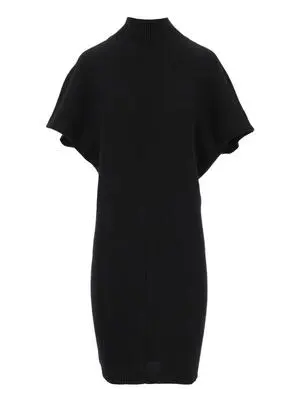 Federica Tosi Ribbed Short-sleeve Dress - Black