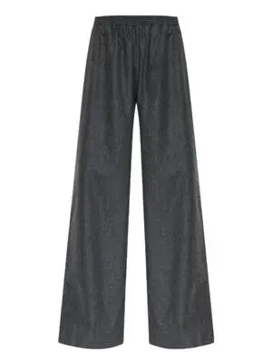 Fabiana Filippi Wool Elastic-waist Casual Trousers - Grey