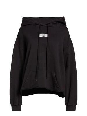 MAISON MARGIELA Solid-color Hooded Sweatshirt - Black