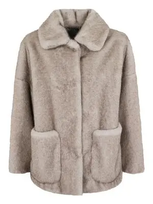 Herno Faux Fur Patch-pocket Casual Jacket - Beige
