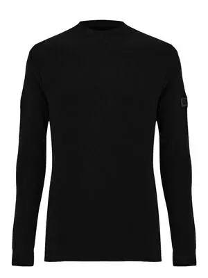 Barbour Mock Neck Rib Knit Jumper - Black