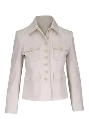 NILI LOTAN Jamison Stone Wool Jacket - Beige