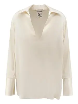 SEMICOUTURE V-neck Collared Shirt - No