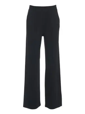 Liu Jo Wide-leg Pants With Logo Detail - Black