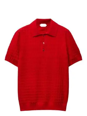Versace Wool Knit Polo - Red