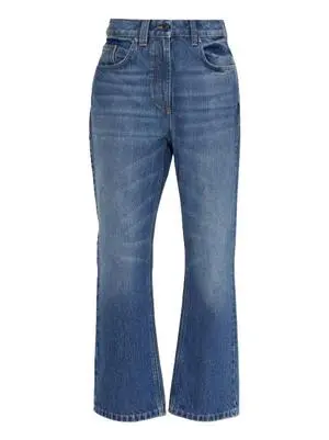 Versace Logo Patch Straight-leg Jeans - Blue