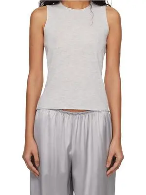 SKIMS SKIMS Translucent Knitted Round-Neck Pullover Gray