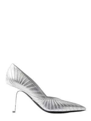 Versace Gianni Metallic Nappa Pumps 90 Mm Silver