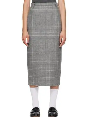 THOM BROWNE Thom Browne High-Waisted Plaid Flannel Skirt