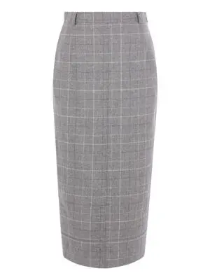 Thom Browne Thom Browne High-Waisted Plaid Flannel Skirt Medium Gray