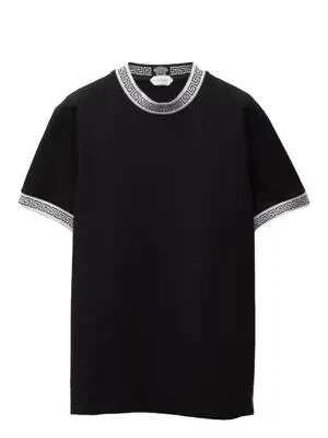 Versace Stretch Cotton-jersey Slim T-shirt - Black