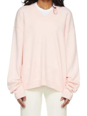 SKIMS V-neck Long Sleeve Sweater - Pink