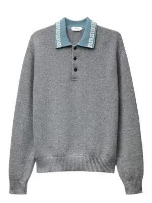 Versace Wool Cashmere Knit Sweater - Gray