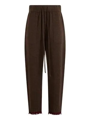UMA WANG Ribbed Knit Casual Pants - Dark Brown