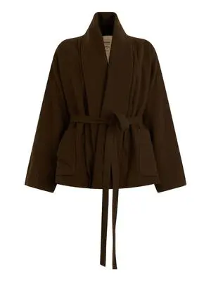 UMA WANG Casual Lace-up Jacket - Dark Brown