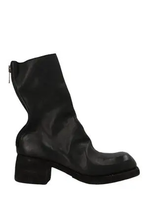 Guidi Square-toed Short Boots - Black