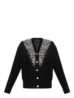 Amiri Embellished Long-sleeve Cardigan - Black