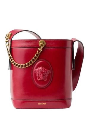 Versace Versace Medusa '95 Chain-Detail Bucket Bag Red