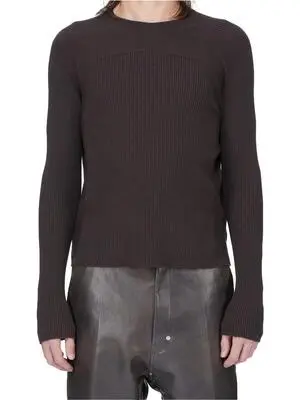 Rick Owens Ribbed Geo Panelled Sweater - Putty