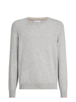 Brunello Cucinelli Brunello Cucinelli Cashmere Crew-Neck Sweatshirt Grey