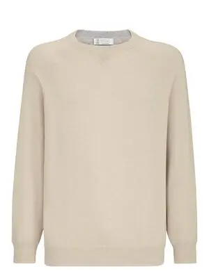 Brunello Cucinelli Cashmere Crew-neck Sweatshirt - Beige