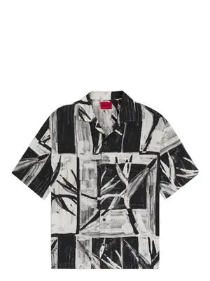 Hugo Boss Floral-print Short-sleeve Shirt - Black Pattern