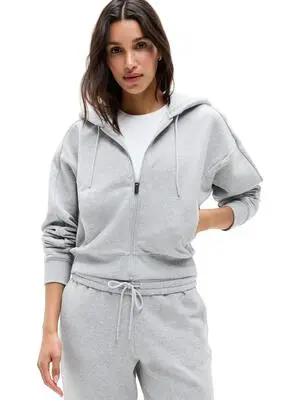 Athleta Forever Fleece Classic Full Zip Sweatshirt - Grey